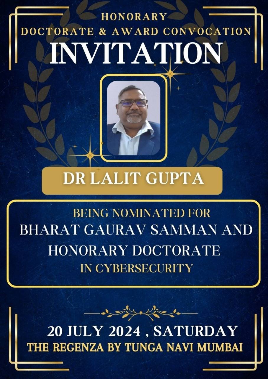 Dr Lalit Gupta Cyber Security Expert - Cyber Doctor